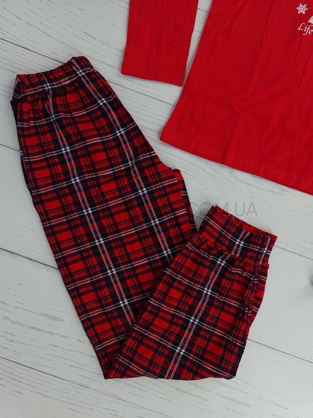 Новогодняя пижама для девочки Family Look 95244 Красный, Рост 128-134 ...